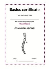 Flute Basics Completion Certificate | Faber Music