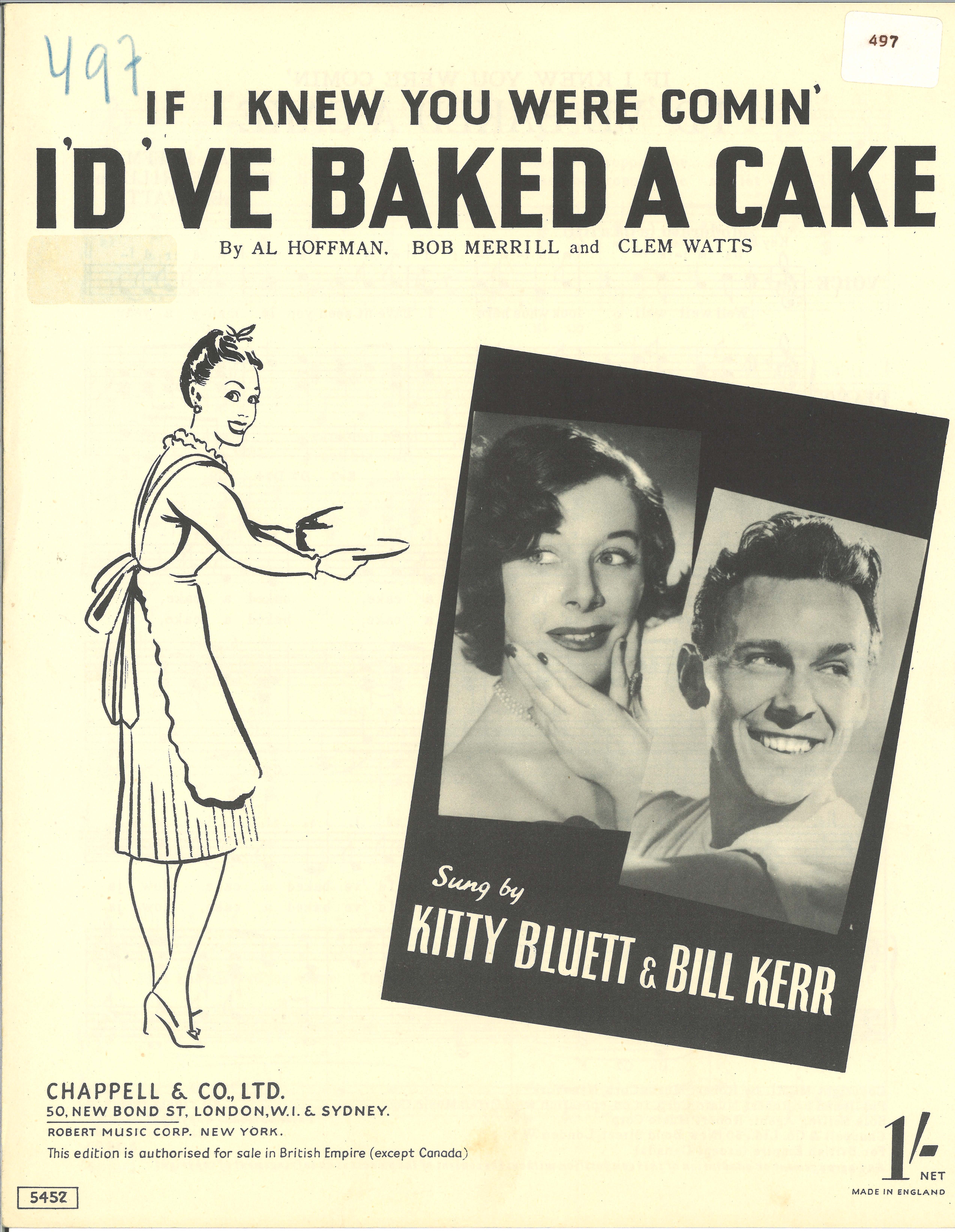Kitty Bluett: (If I Knew You Were Comin') I'd've Baked A Cake (Piano ...