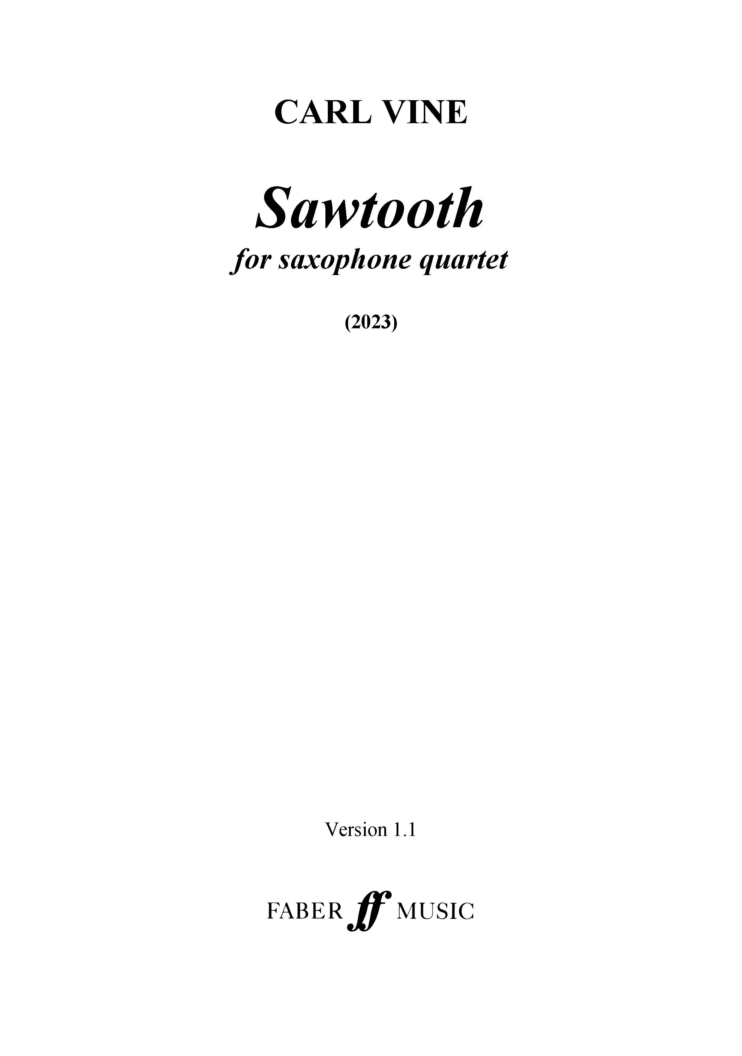 Carl Vine: Sawtooth(Transposed Score) Digital Sheet Music Download ...