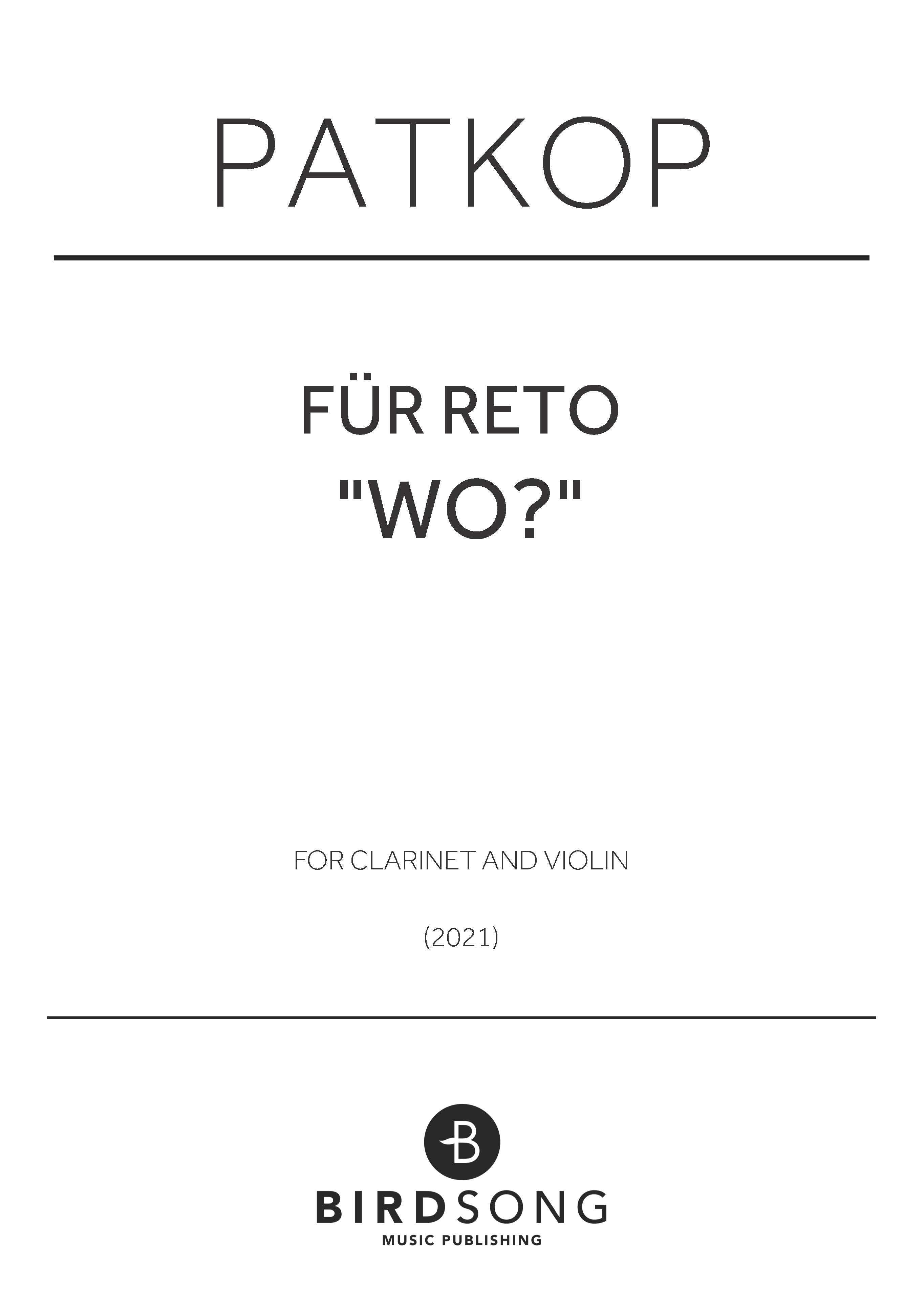 für Reto "wo?" | Faber Music