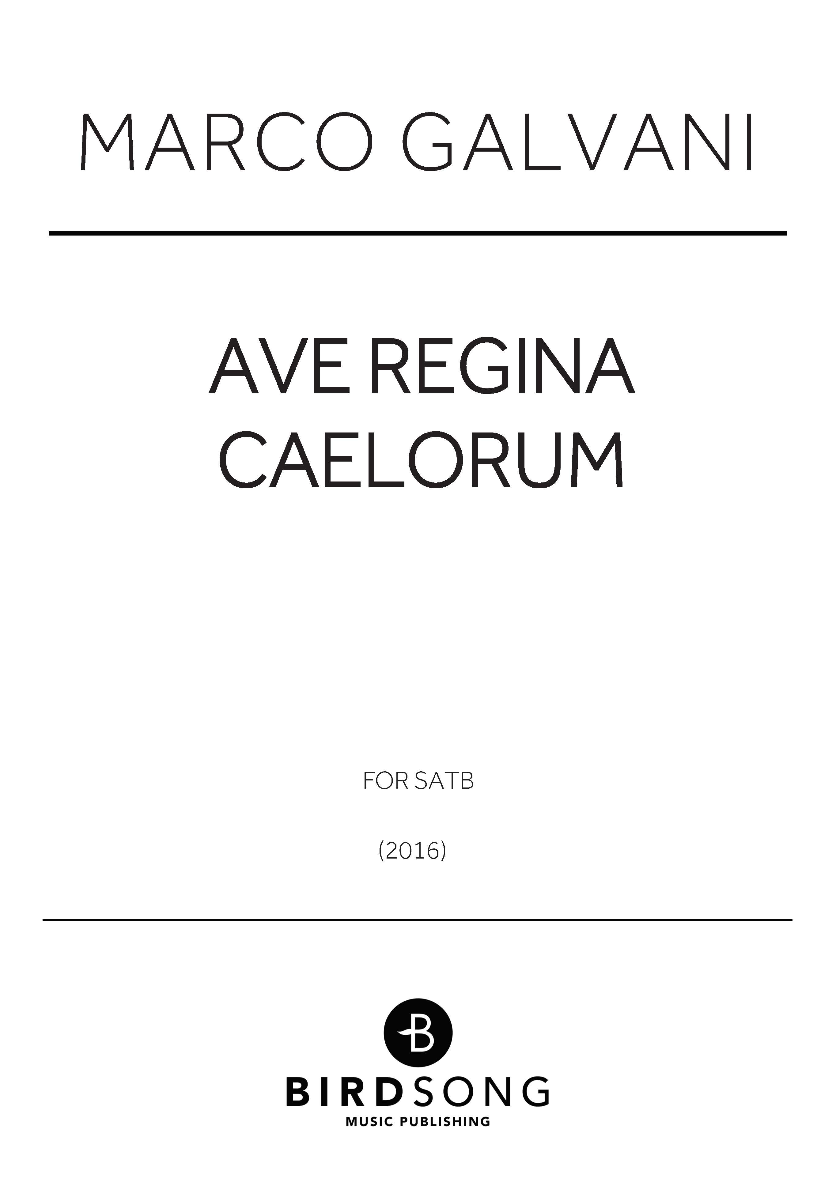 Ave Regina Caelorum (For SATB) | Faber Music