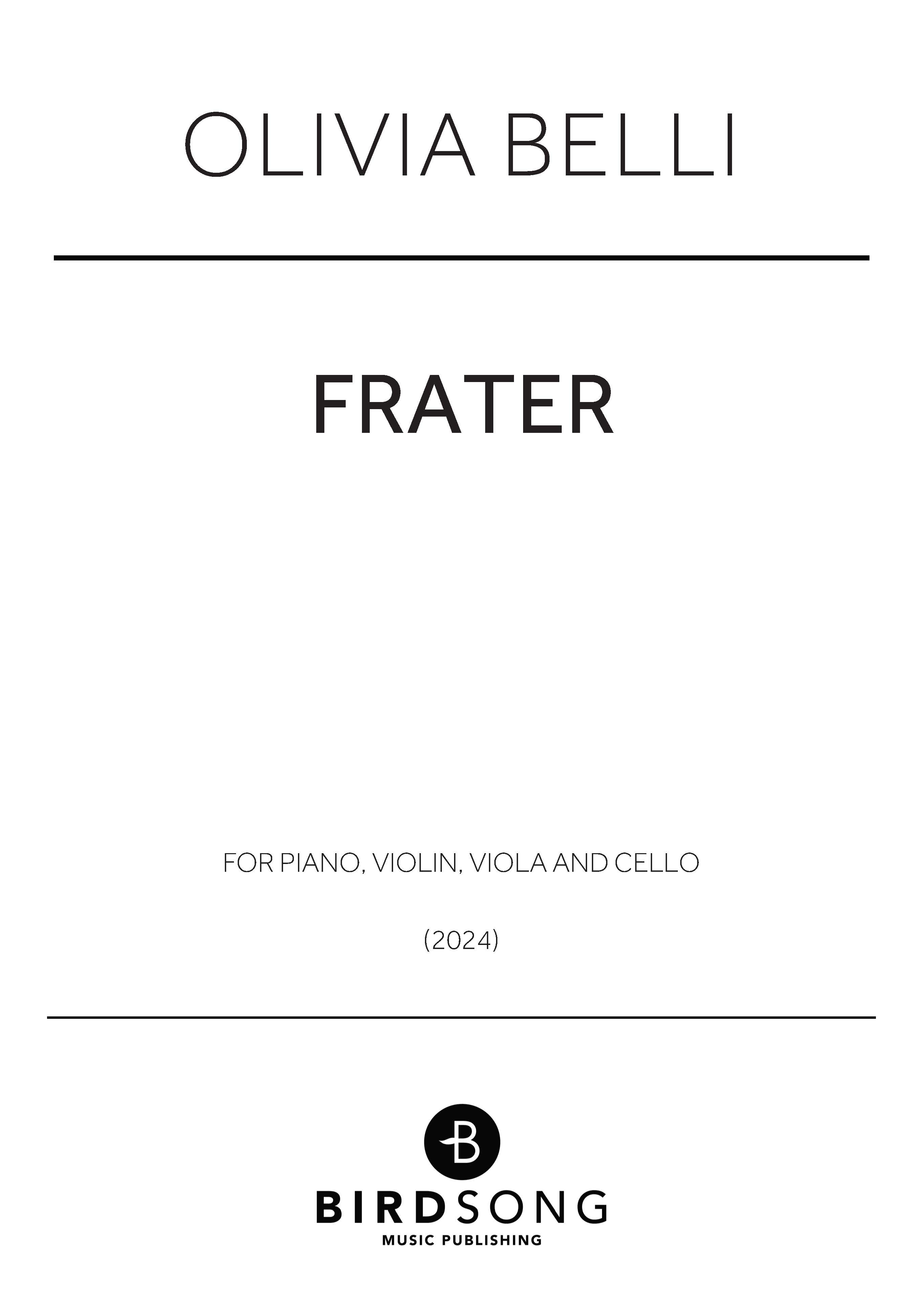 Olivia Belli: Frater (Instrumental Quartet) | Faber Music