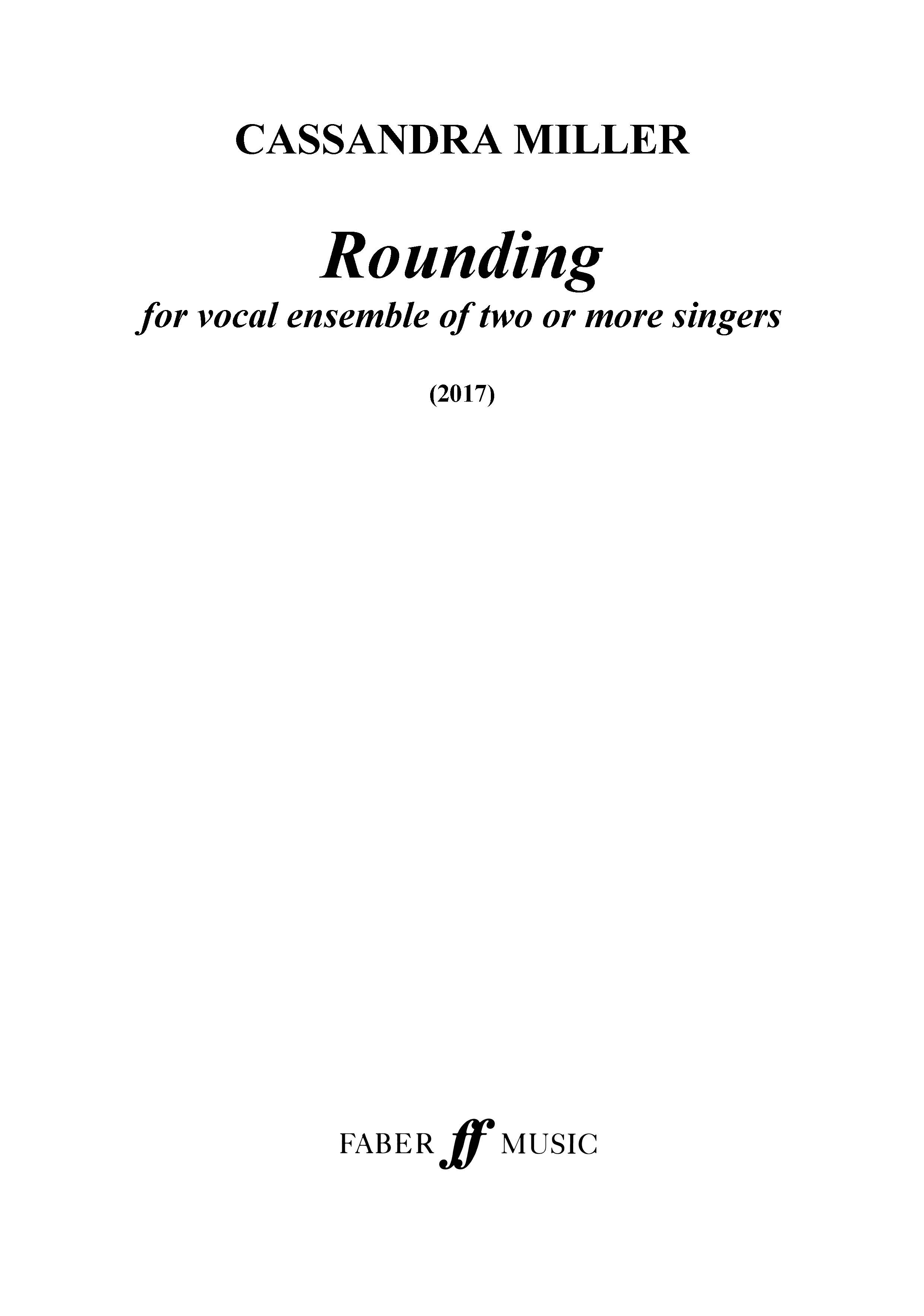 Cassandra Miller: Rounding (Vocal Ensemble Score) Digital Sheet Music ...